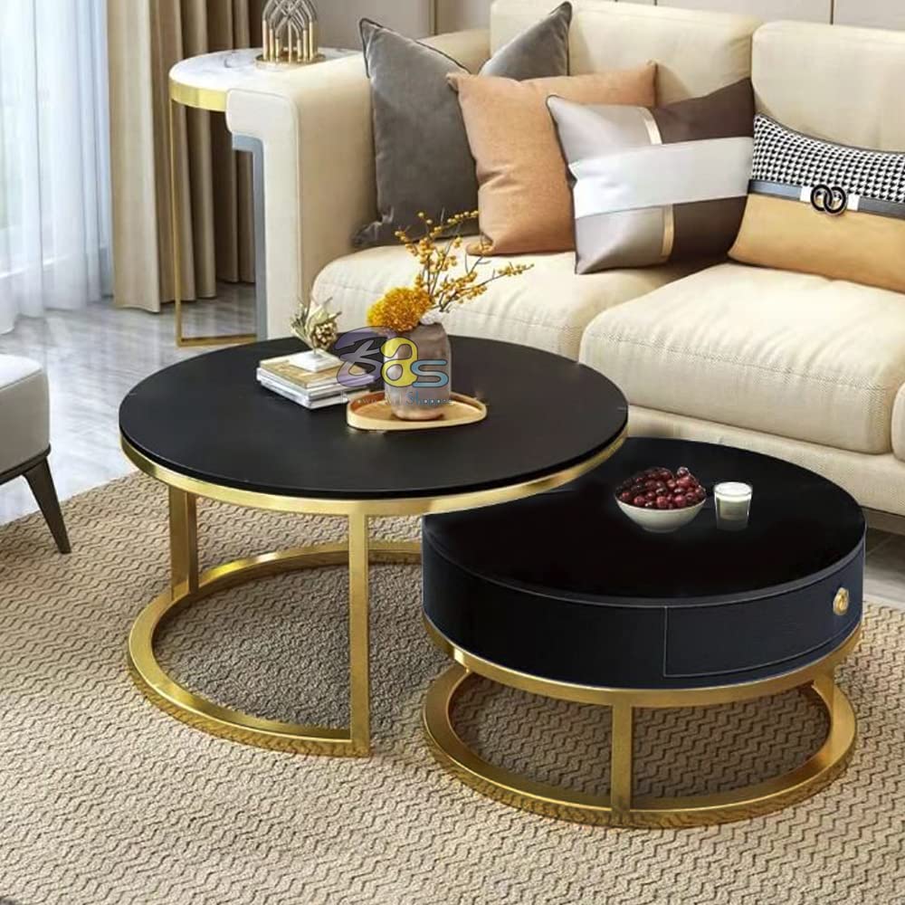 Dime Arts Shoppee Modern Coffee Table Set of 2 Side Table for Living ...