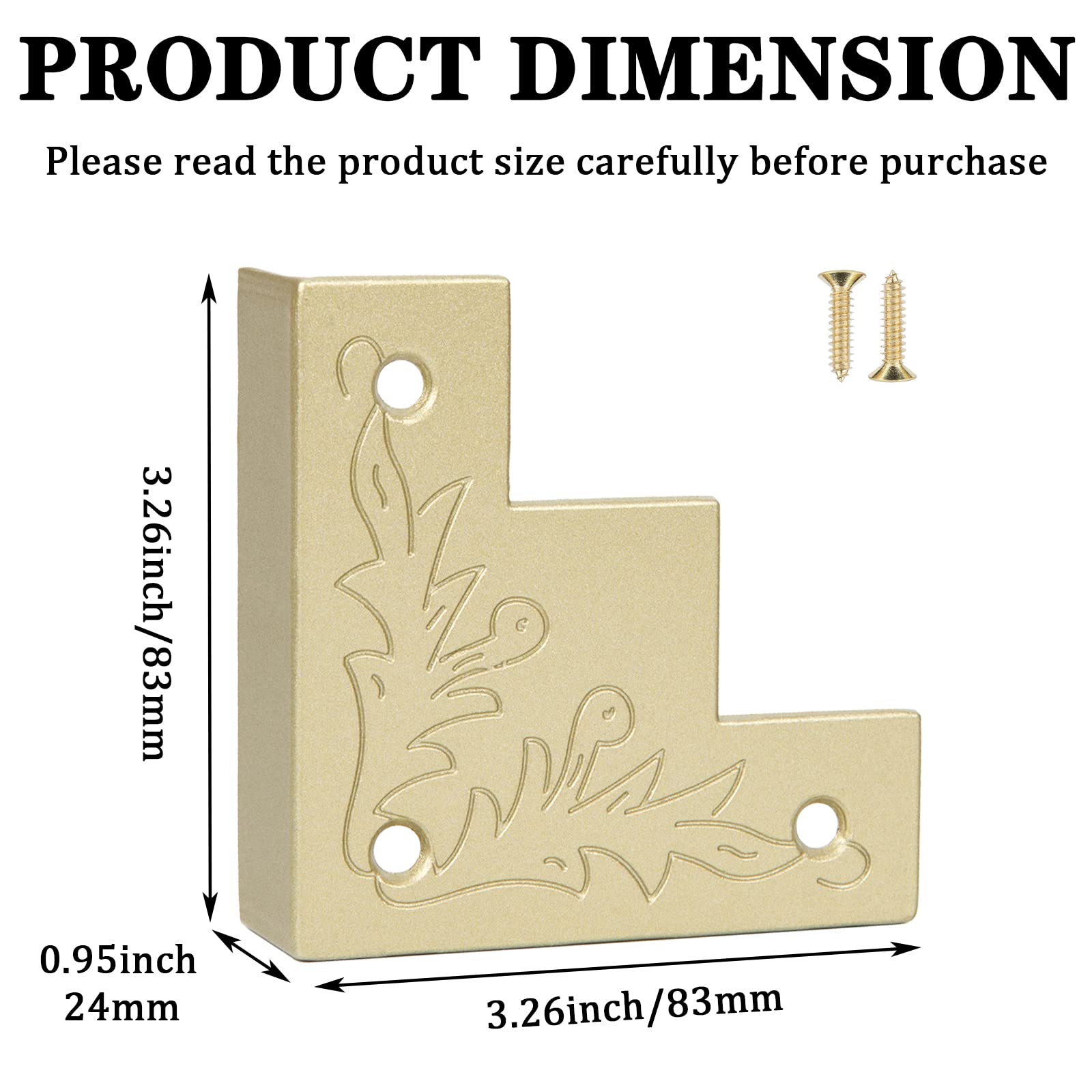 Snapklik.com : 4Pcs Gold Metal Corner Guards Decorative,33x33 Metal ...