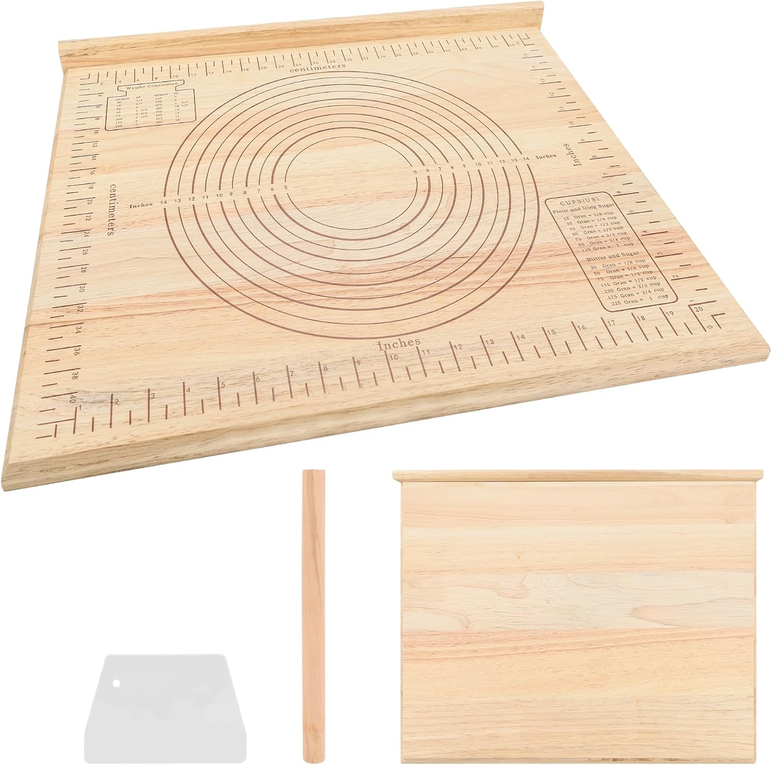 Amazon.com: Wood Pastry Board with Measurements|Extra Large 24"x20 ...