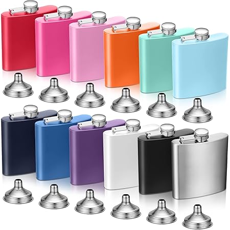 Amazon.com | Tanlade 6 Pcs Hip Flasks for Liquor for Men Women ...