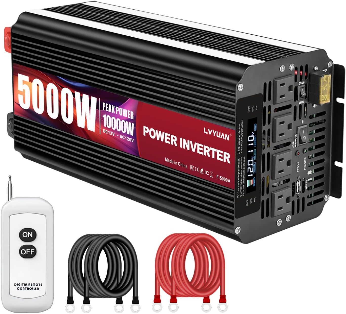 Amazon.com: LVYUAN 5000 Watt Power Inverter 12V to 110V 120V for ...