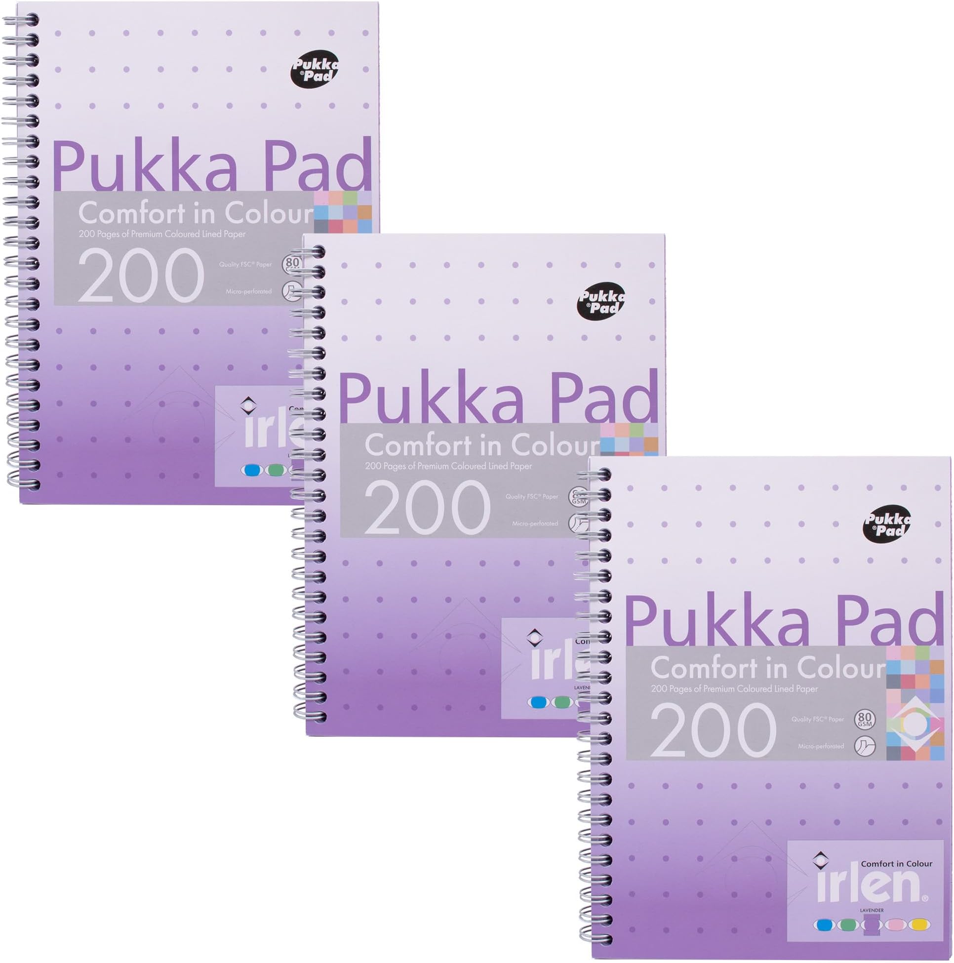 Pukka Pad, Irlen Jotta Pad A5 Notebook 3-Pack – Wire Bound Notepad 200 ...