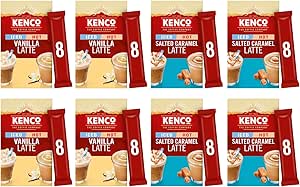 Kenco Iced Hot Latte Instant Coffee Sachets, Vanilla and Salted Caramel ...