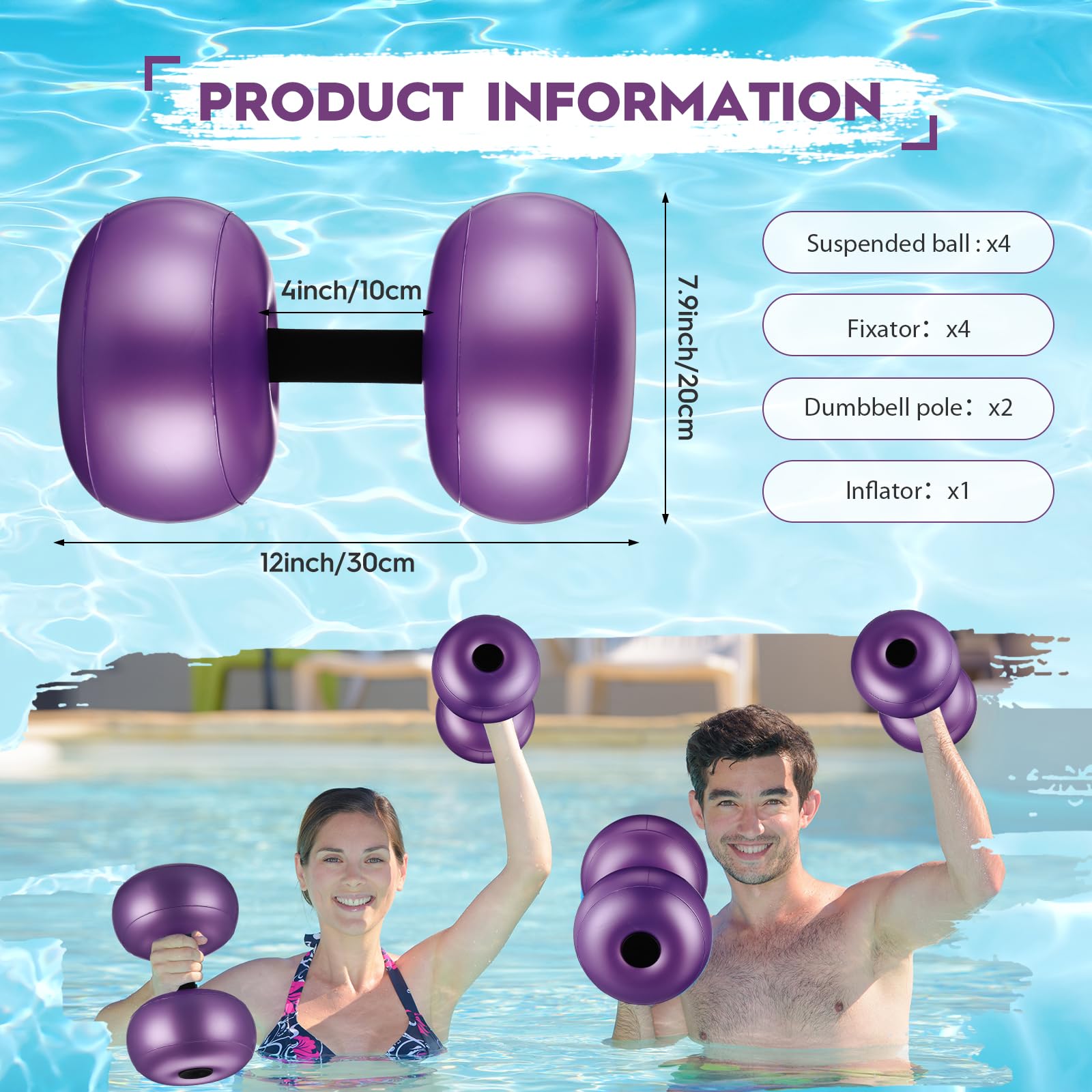 Snapklik.com : RoundFunny 5 Pcs Water Workout Combo Set Includes PVC ...