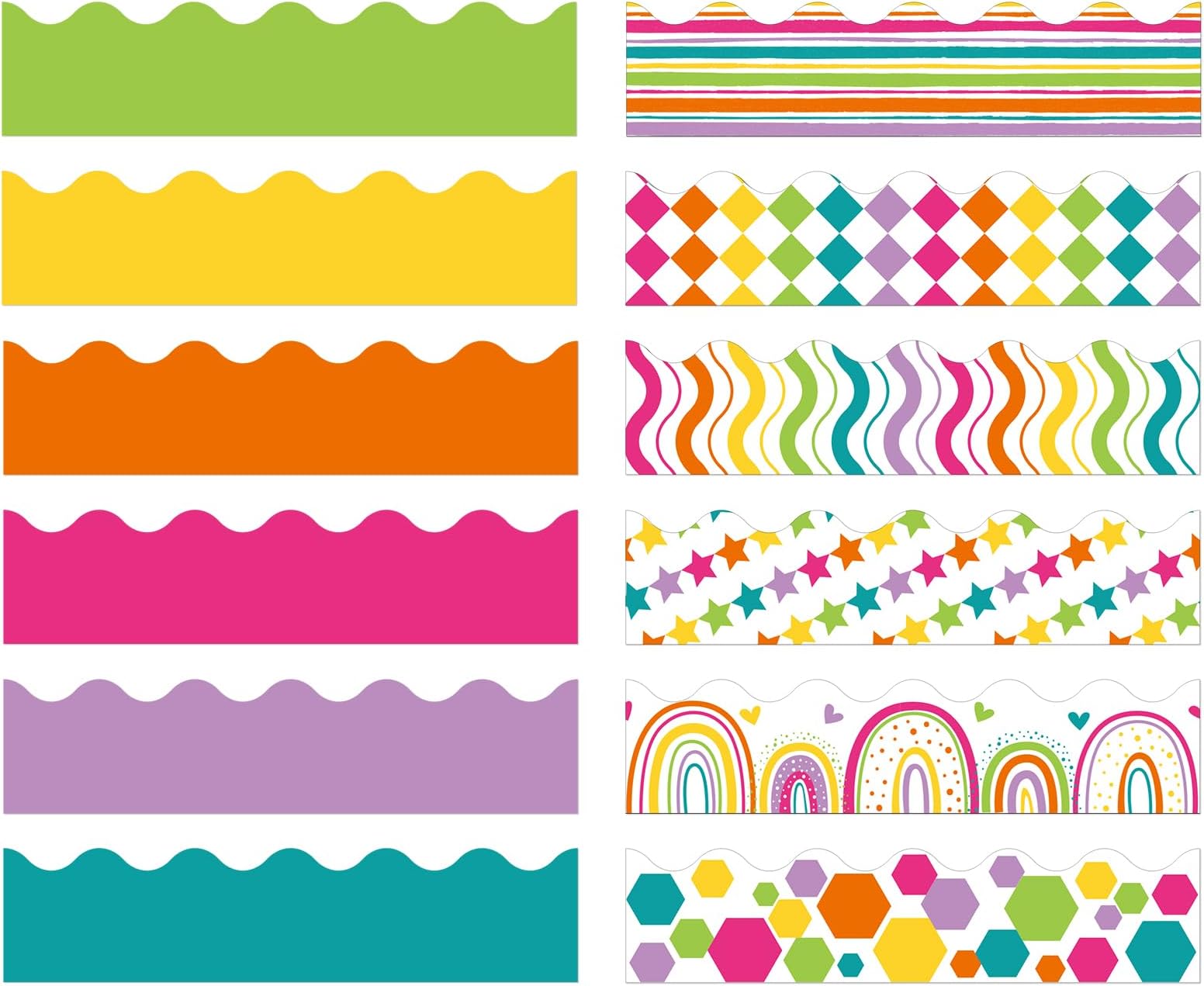 Amazon.com: Geyee 240 Pcs 236ft Holiday Bulletin Board Borders Colorful ...