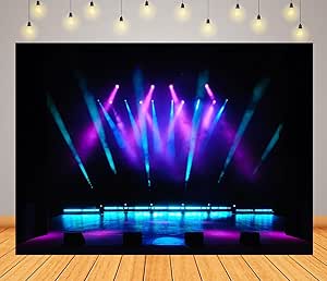 Amazon.com : BELECO 5x3ft Fabric Music Concert Stage Backdrop Stage ...