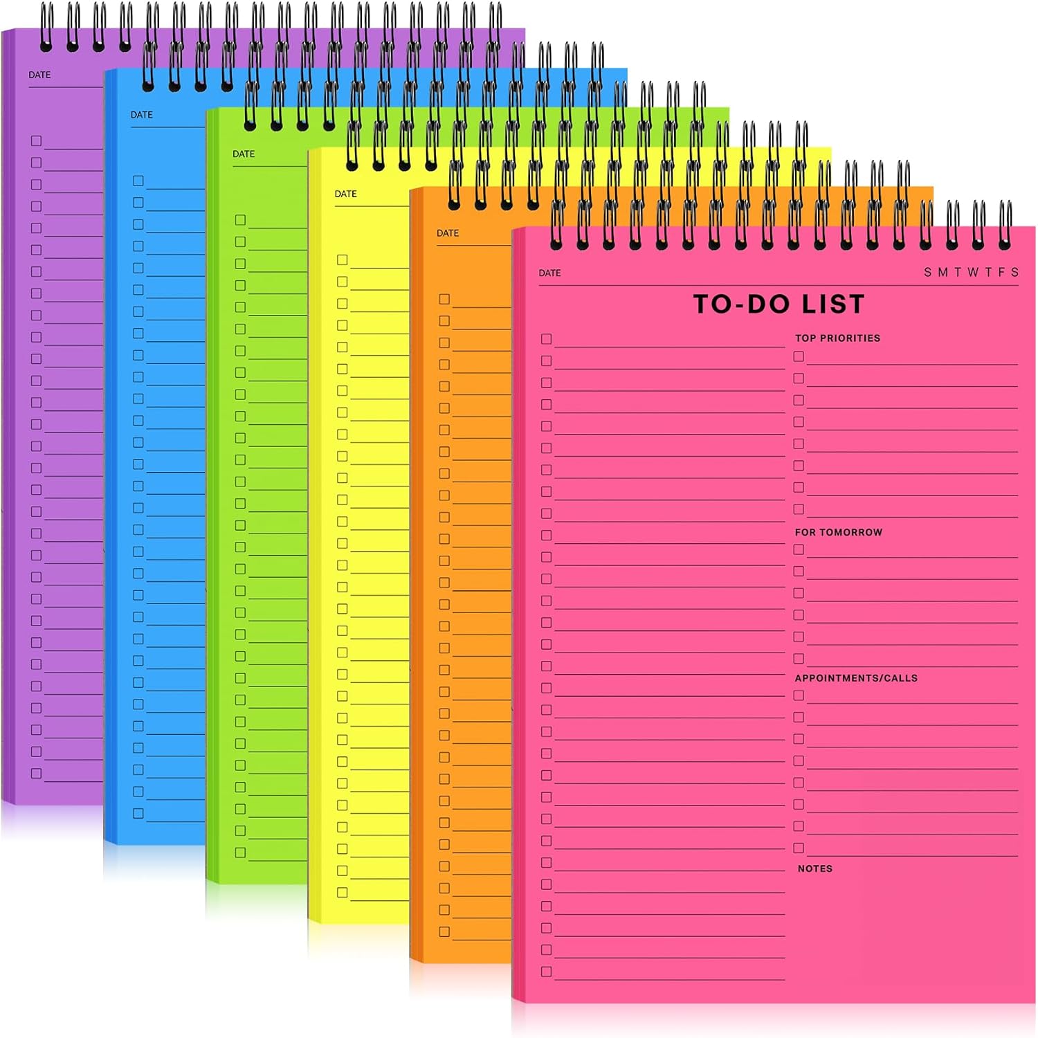 Amazon.com : YooNotee 6 Pcs To Do List Notepads 50 Sheets 6.5 x 9.8 ...