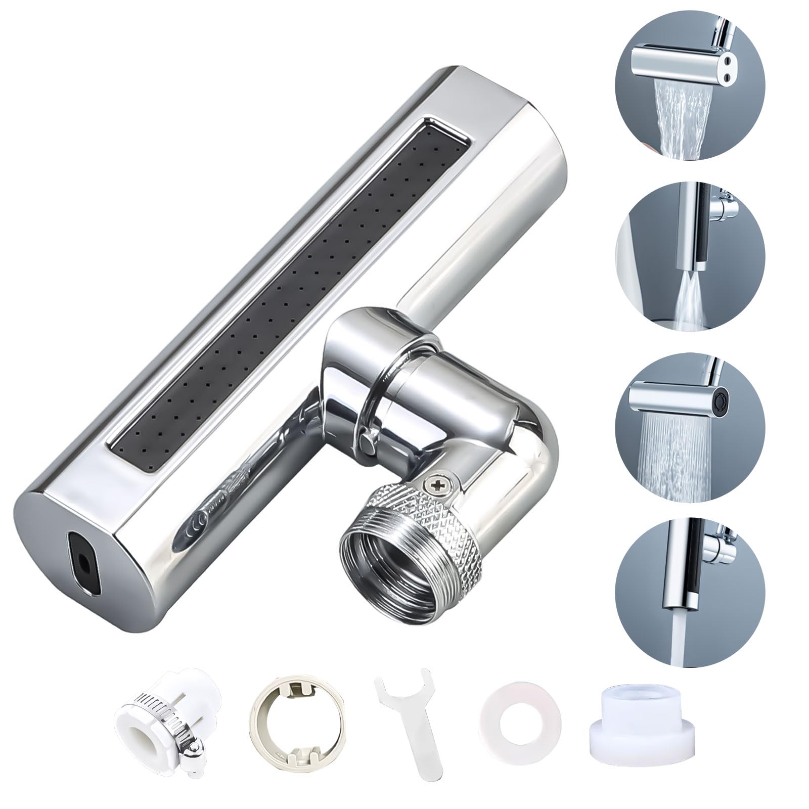 Amazon.com: Kitchen Faucet Head Replacement, 4-Function Kitchen Sink ...