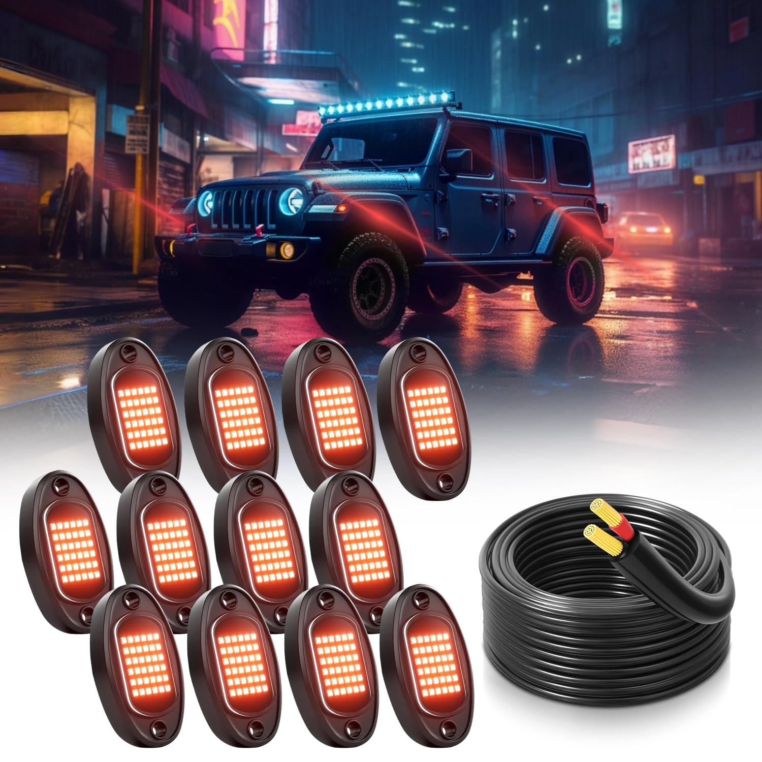 Snapklik.com : GSRECY Rock Lights Ultra Bright LED Neon Underglow ...