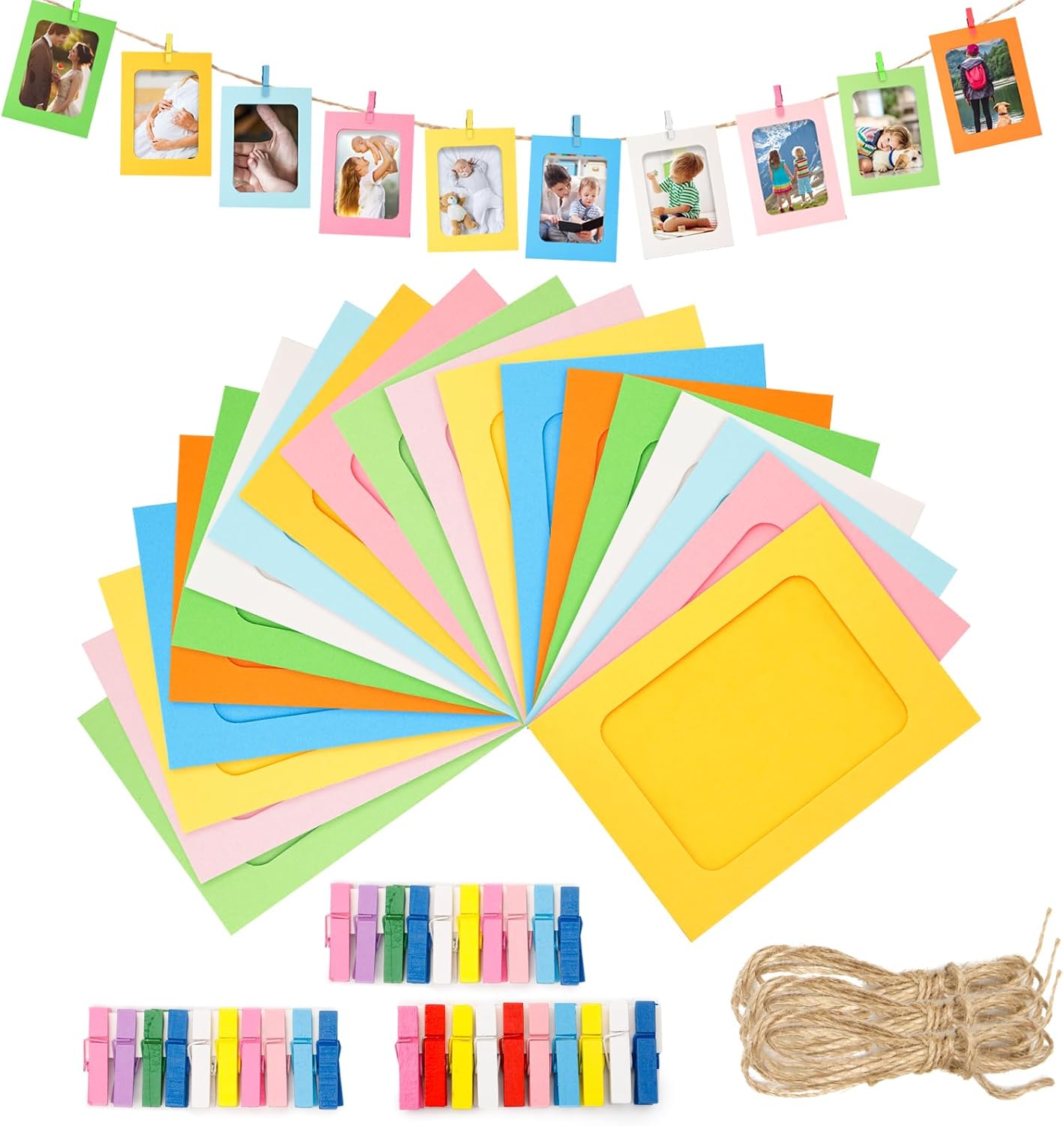 Amazon.com - Anwyll Paper Picture Frames 4x6'' - 30Pcs Colorful Paper ...
