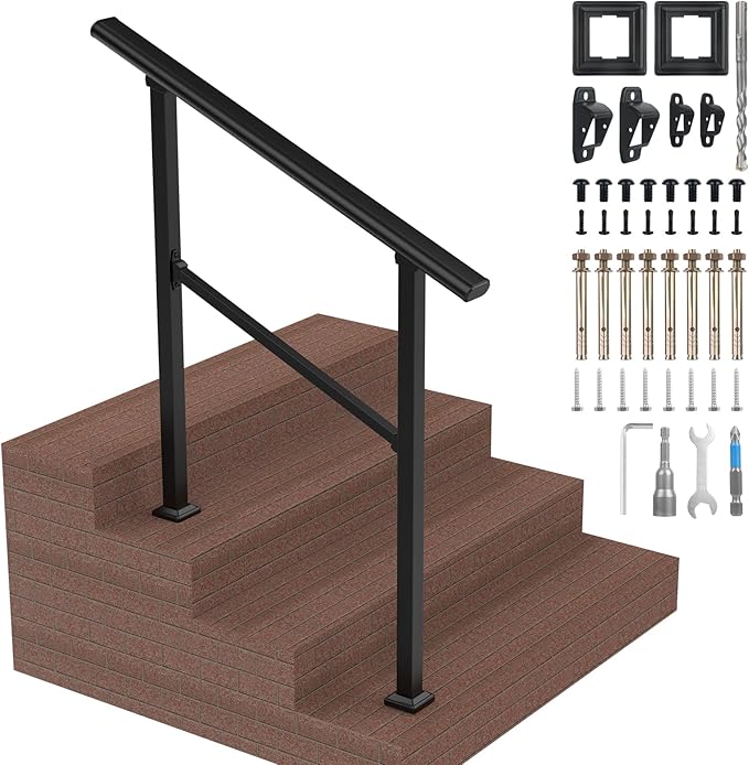 Outdoor Stair Railing, Handrails for Outdoor Steps, Handrail Fits 2 to ...