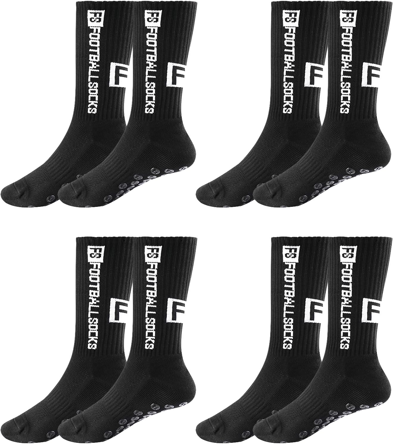 Motroce 4 Pairs Anti Slip Soccer Socks, Men's grip Socks Soccer Non ...