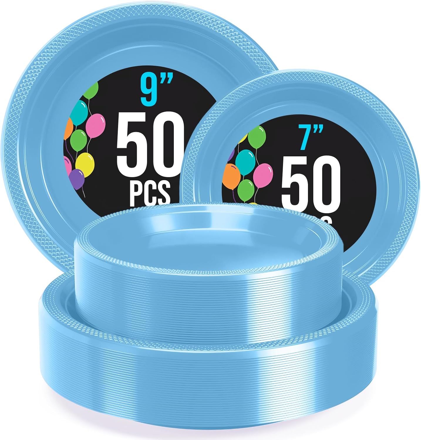 Amazon.com: Exquisite 9 & 7 Inch. Dinner Plate Combo 100 Pack Light ...