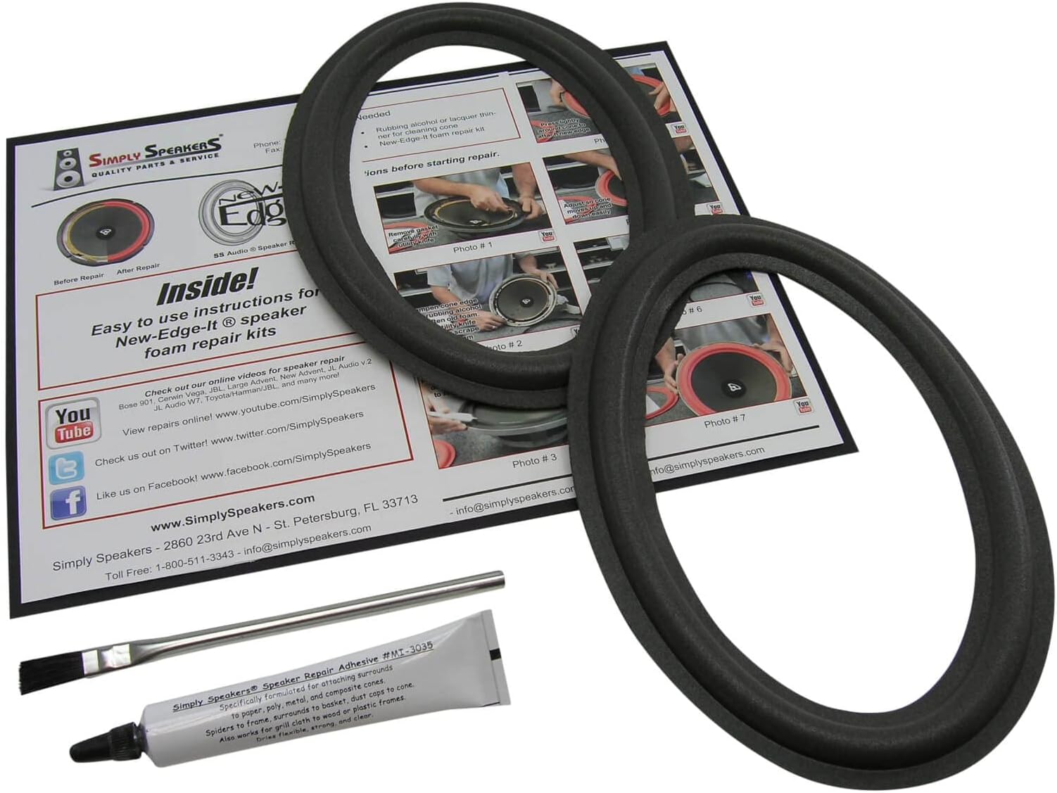 Amazon.com: Infinity 8 Inch Foam Speaker Repair Kit FSK-8 (Pair ...