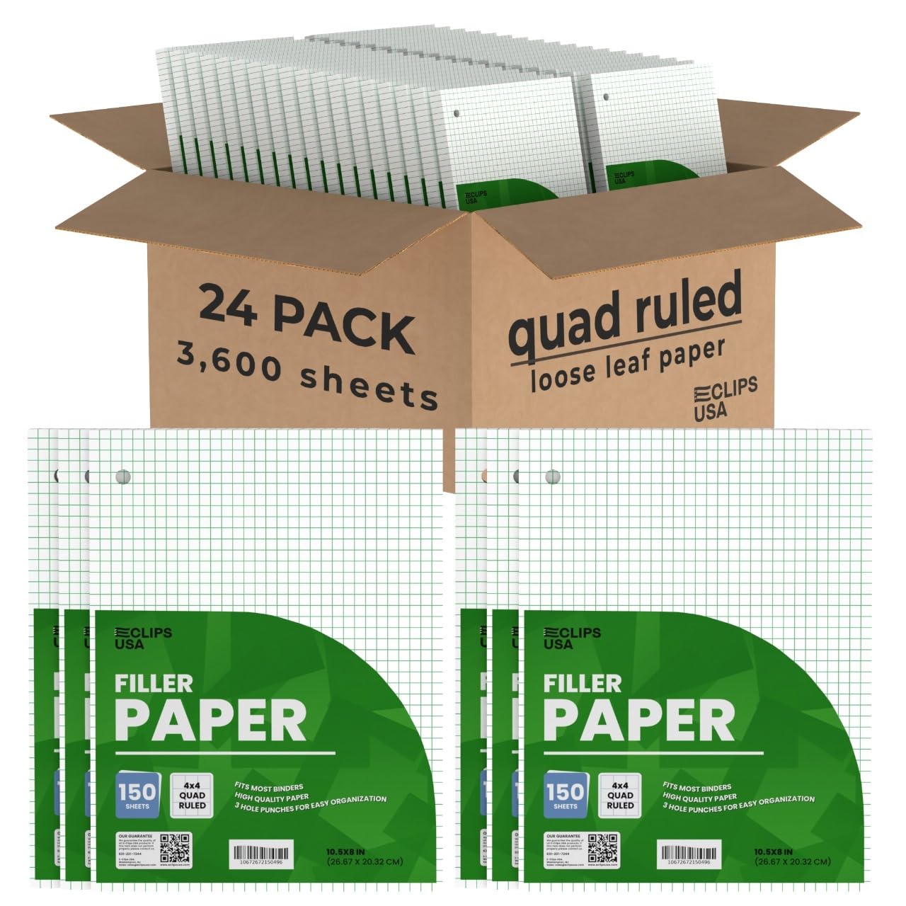 Amazon.com : Graph Paper, Loose Leaf Graph Paper, 4 x 4 An Inch Quad ...