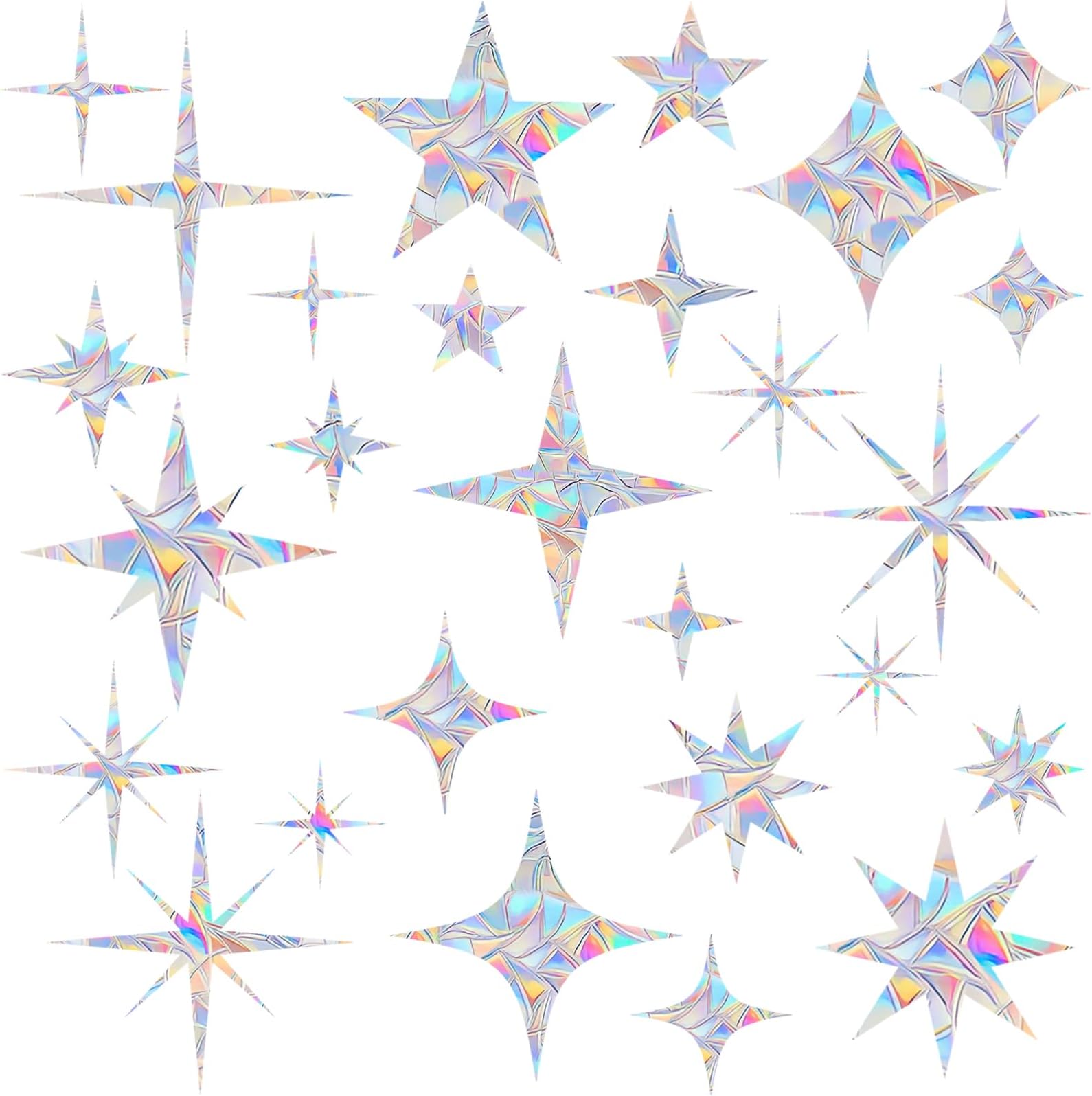 Amazon.com: AREAWA 30 Pcs Star Ring Circle Window Clings - Anti ...