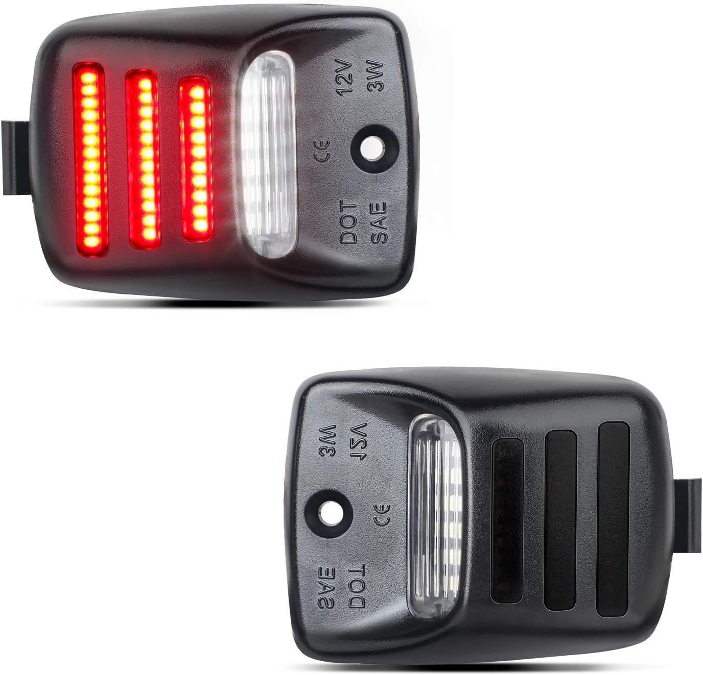 Amazon.com: HERCOO White LED License Plate Light Lamp with Red OLED ...