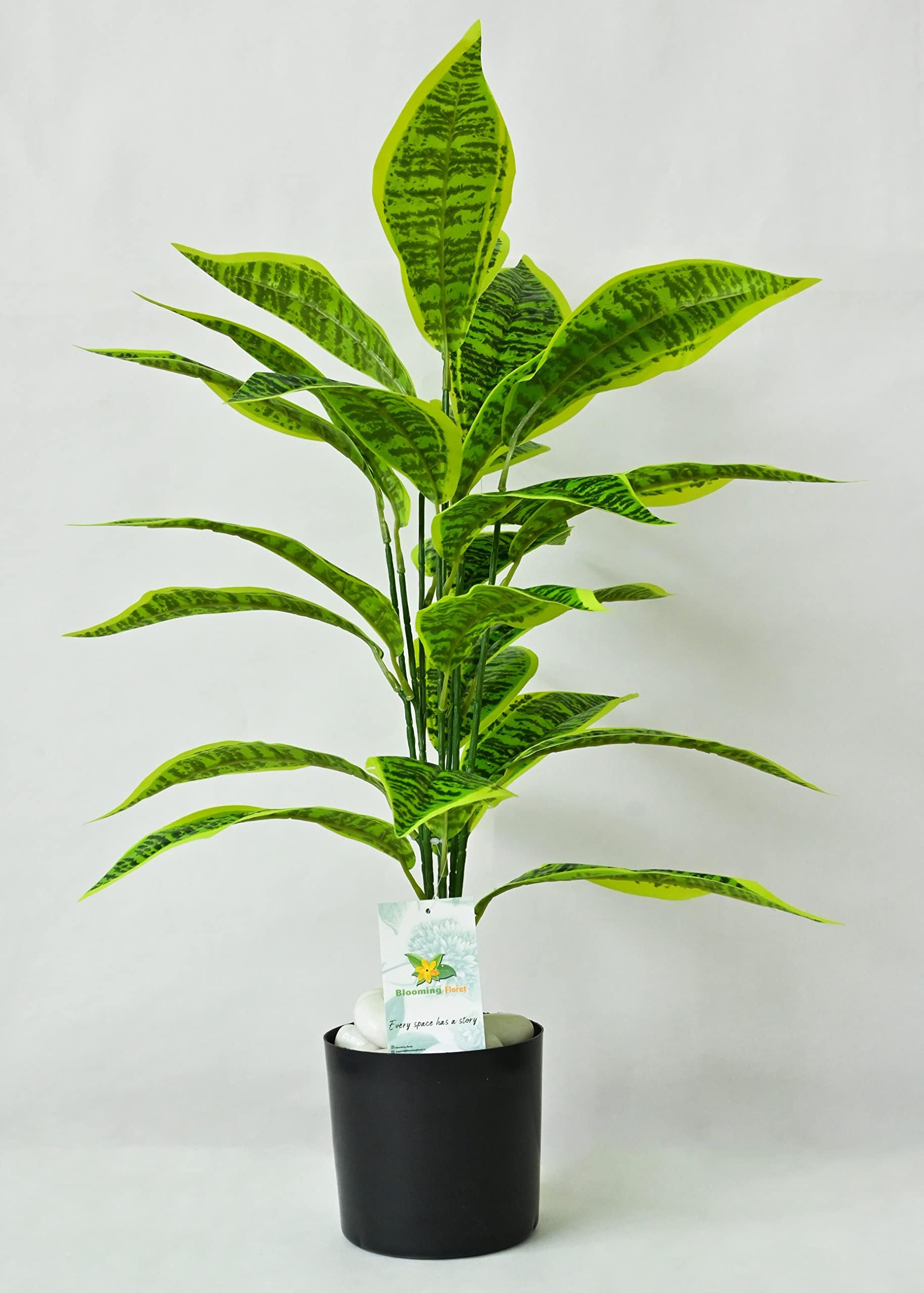 Buy Fourwalls Beautiful Artificial PVC Silk Plant with big Leaves and ...