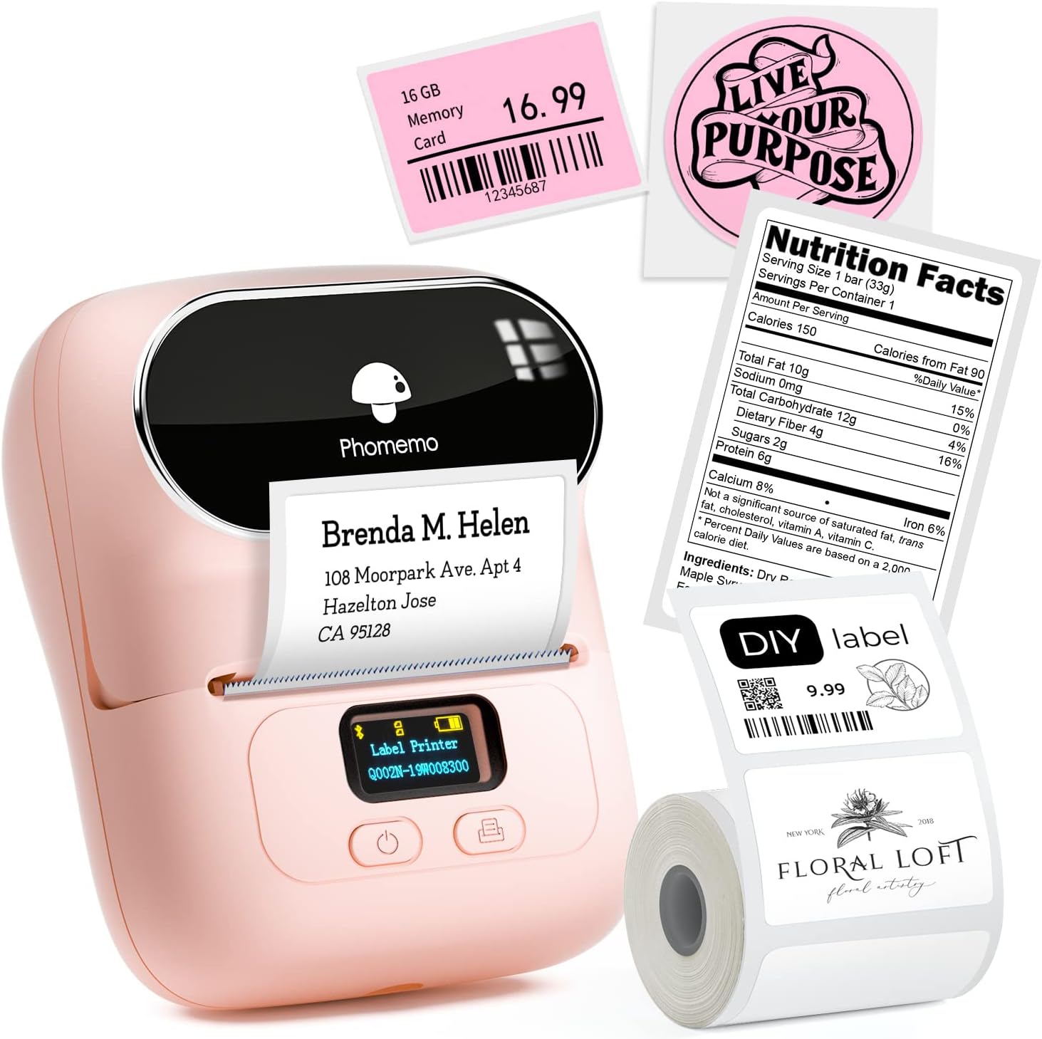 Amazon.com : iDOO Label Maker Machine with 2 Tapes Barcode Thermal ...