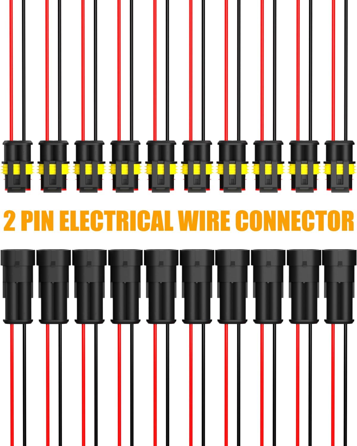 Amazon.com: BJZ BJZ 2 Pin Car Connectors BJZ Waterproof 22AWG ...