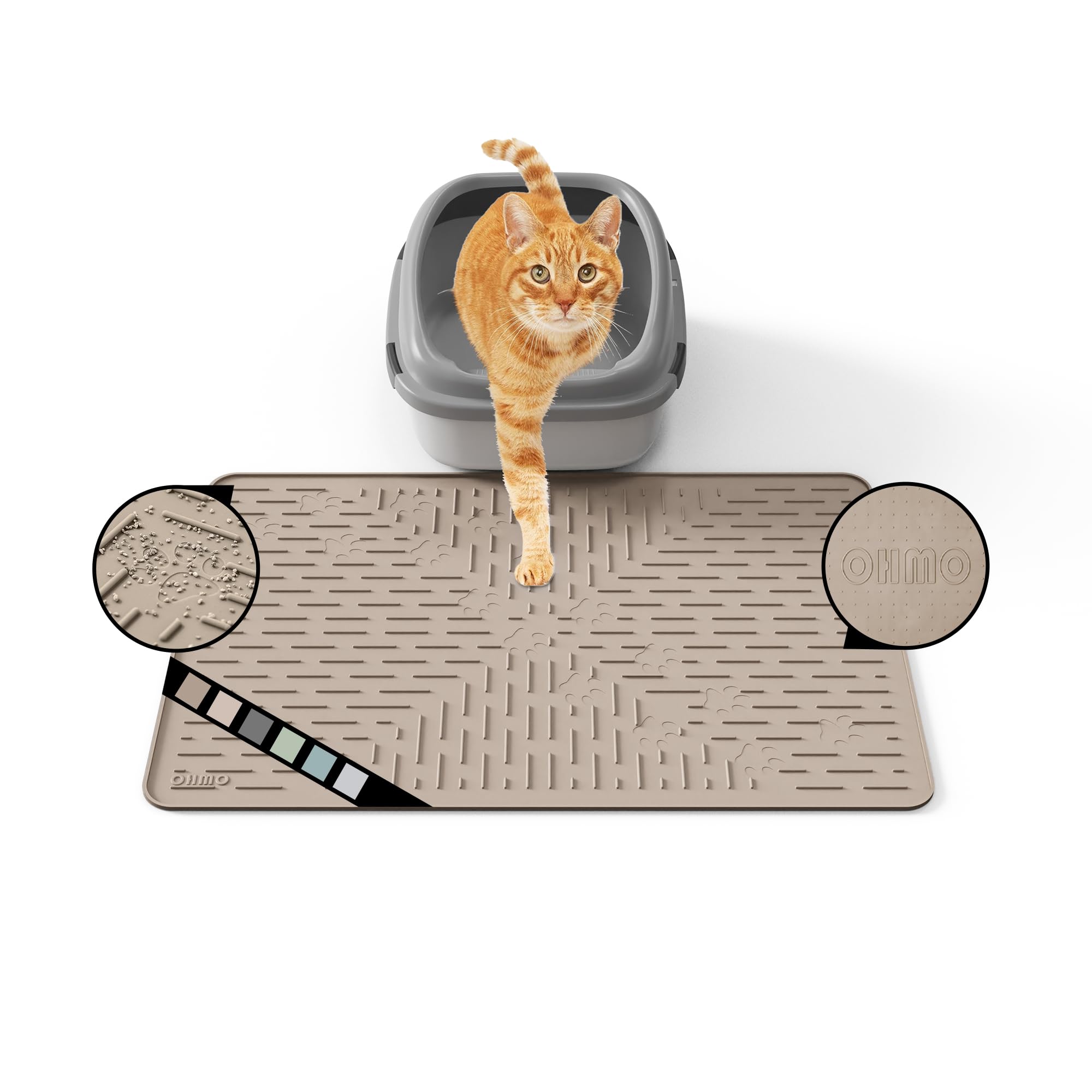 Amazon.com: OHMO Cat Litter Mat Trapping Mat Premium Silicone Rubber 23 ...