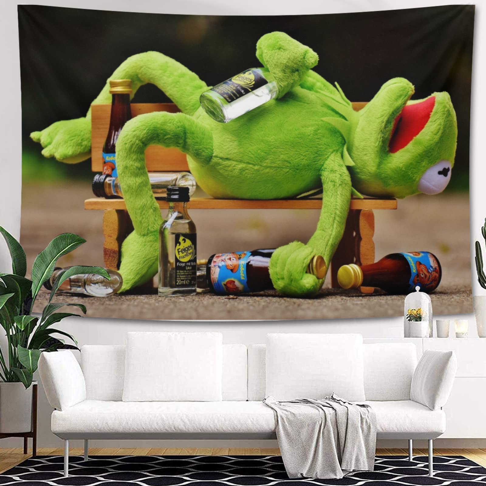 Kermit Sofa Meme WANGXIA Funny Poster Mona Kermit Art Meme Poster