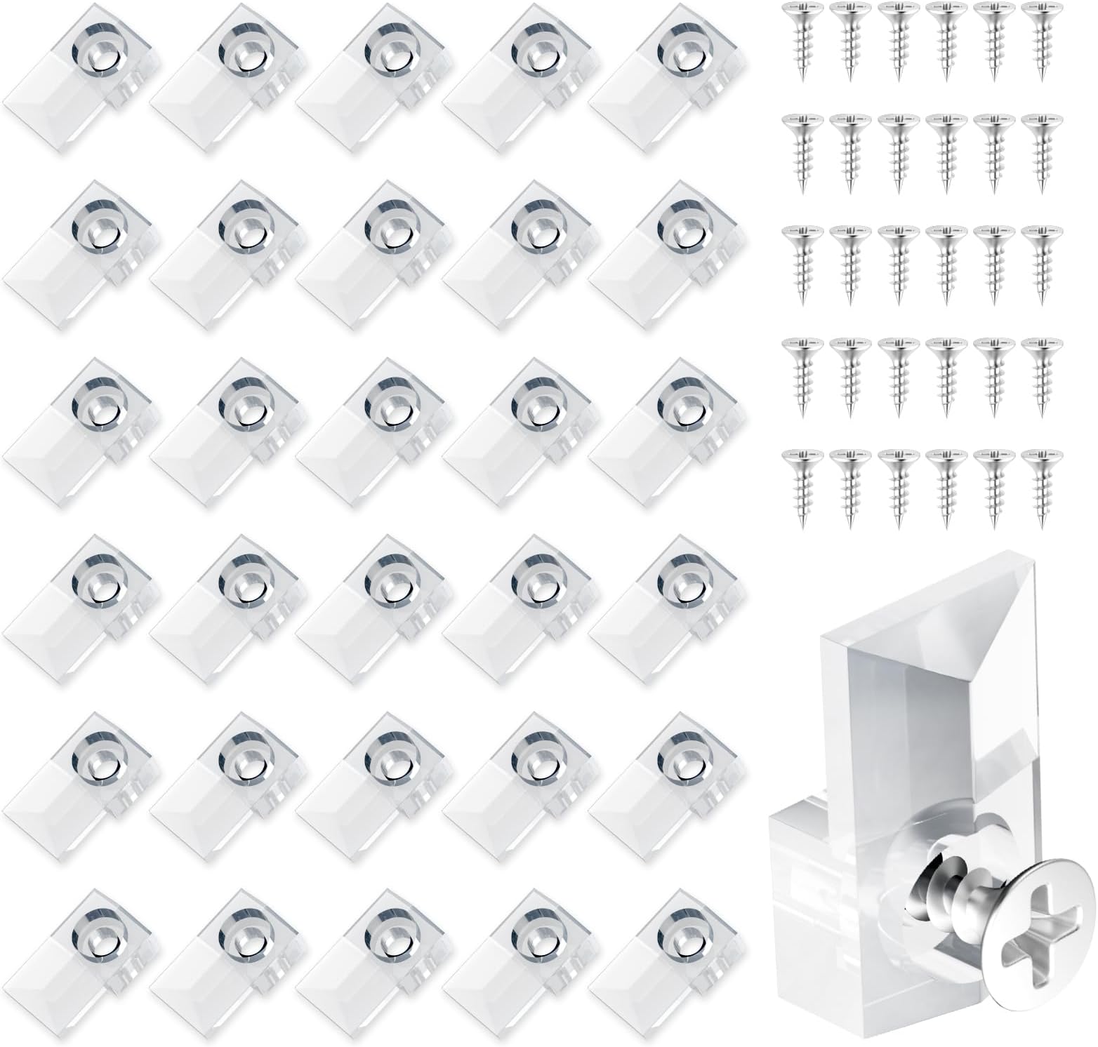 Amazon.com: Patelai Mirror Holder Clips Kit Mirror Clips for Frameless ...