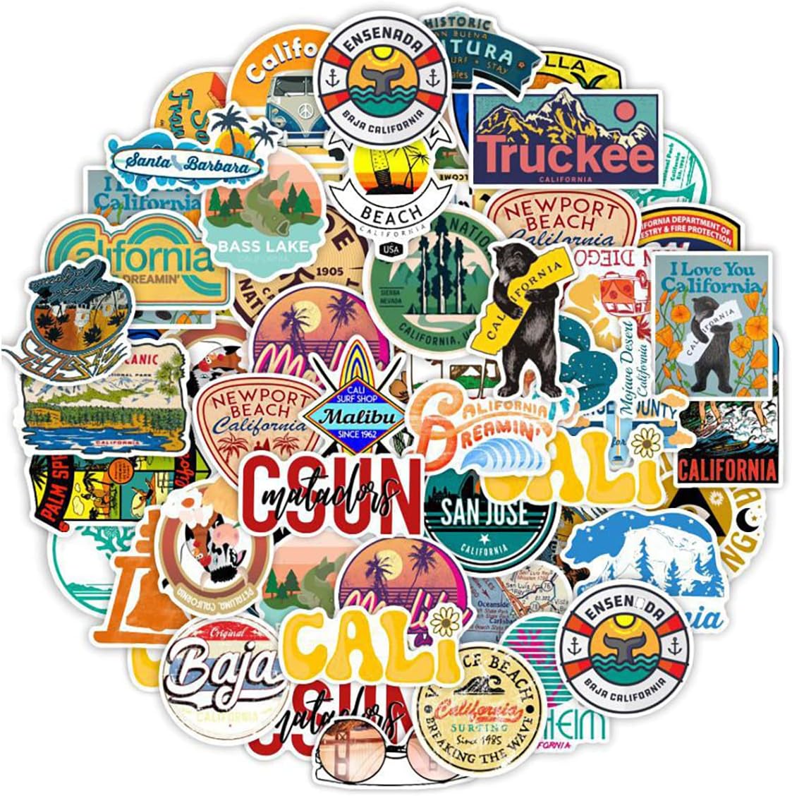 Amazon.com: California Aesthetic Stickers, Cool Travel Stickers, 50PCS ...