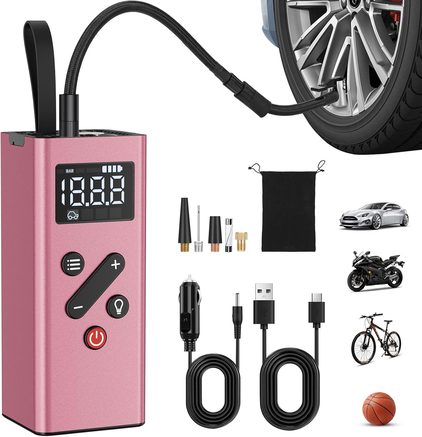 Amazon.com: Bike Tire Inflator Portable Air Compressor, 150PSI Cordless ...