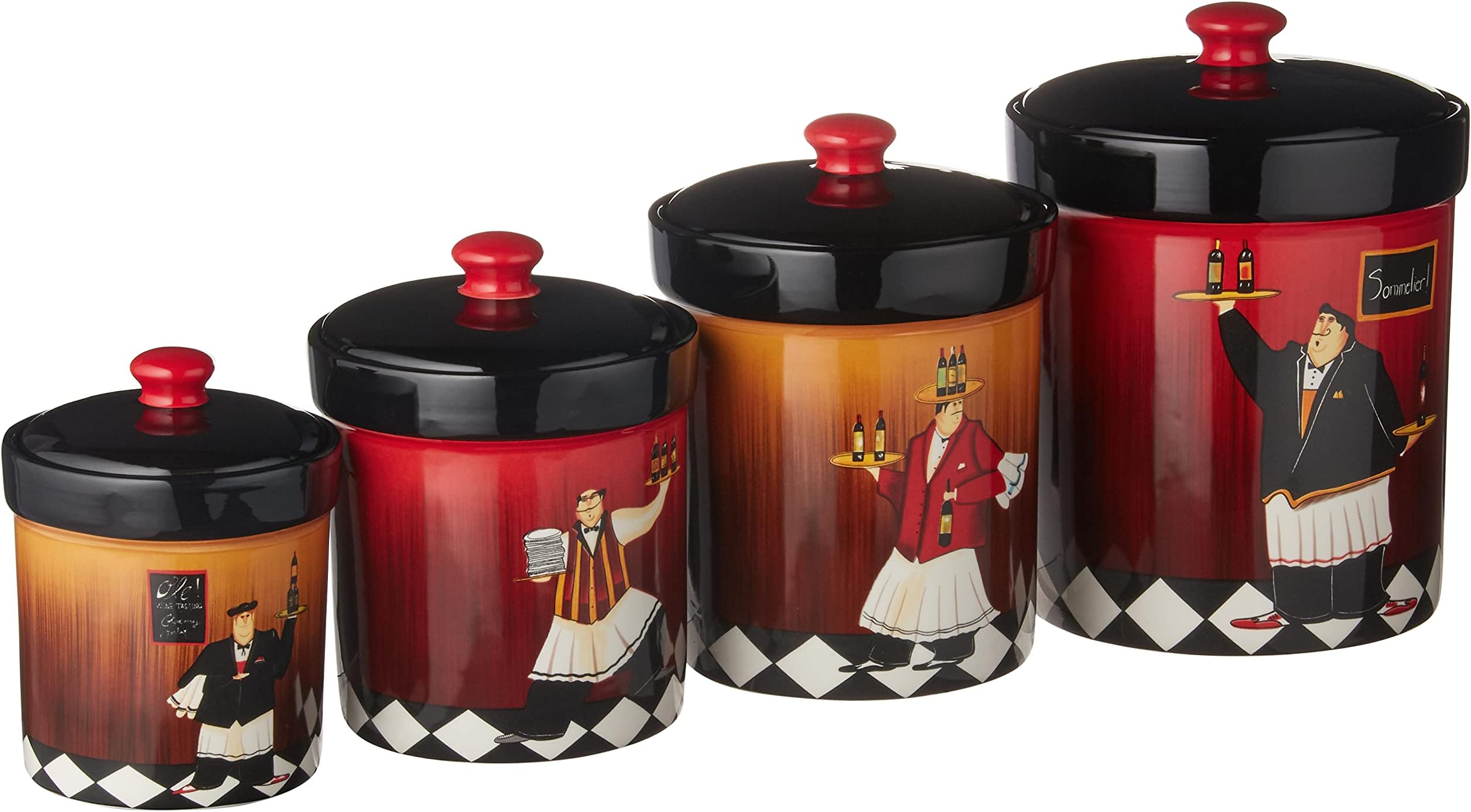 Amazon.com: Tuscan Collection Deluxe Hand-Painted 4-Piece Kitchen ...