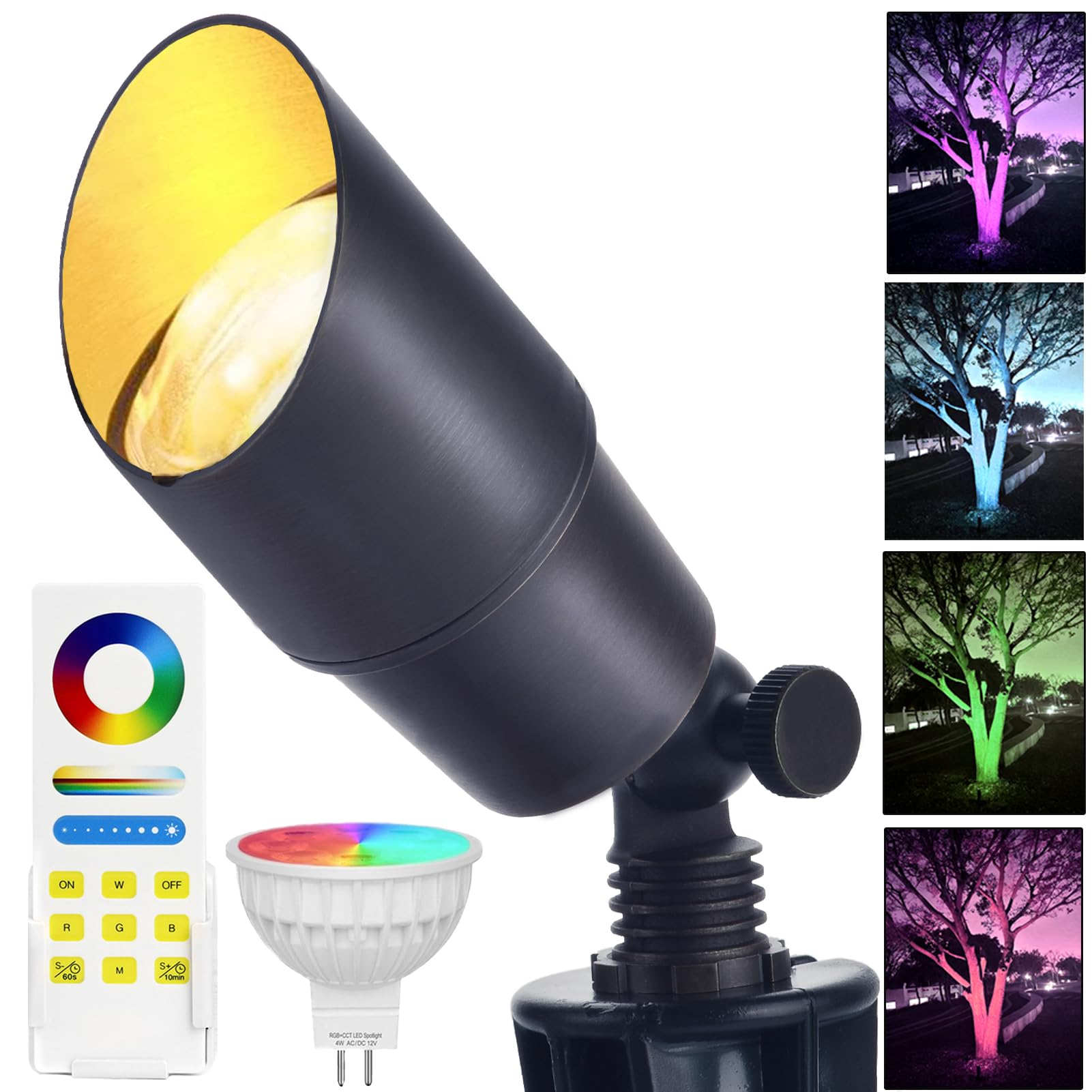 iYogaled RGB Low Voltage Landscape Lighting, Aluminum Mini Landscape ...