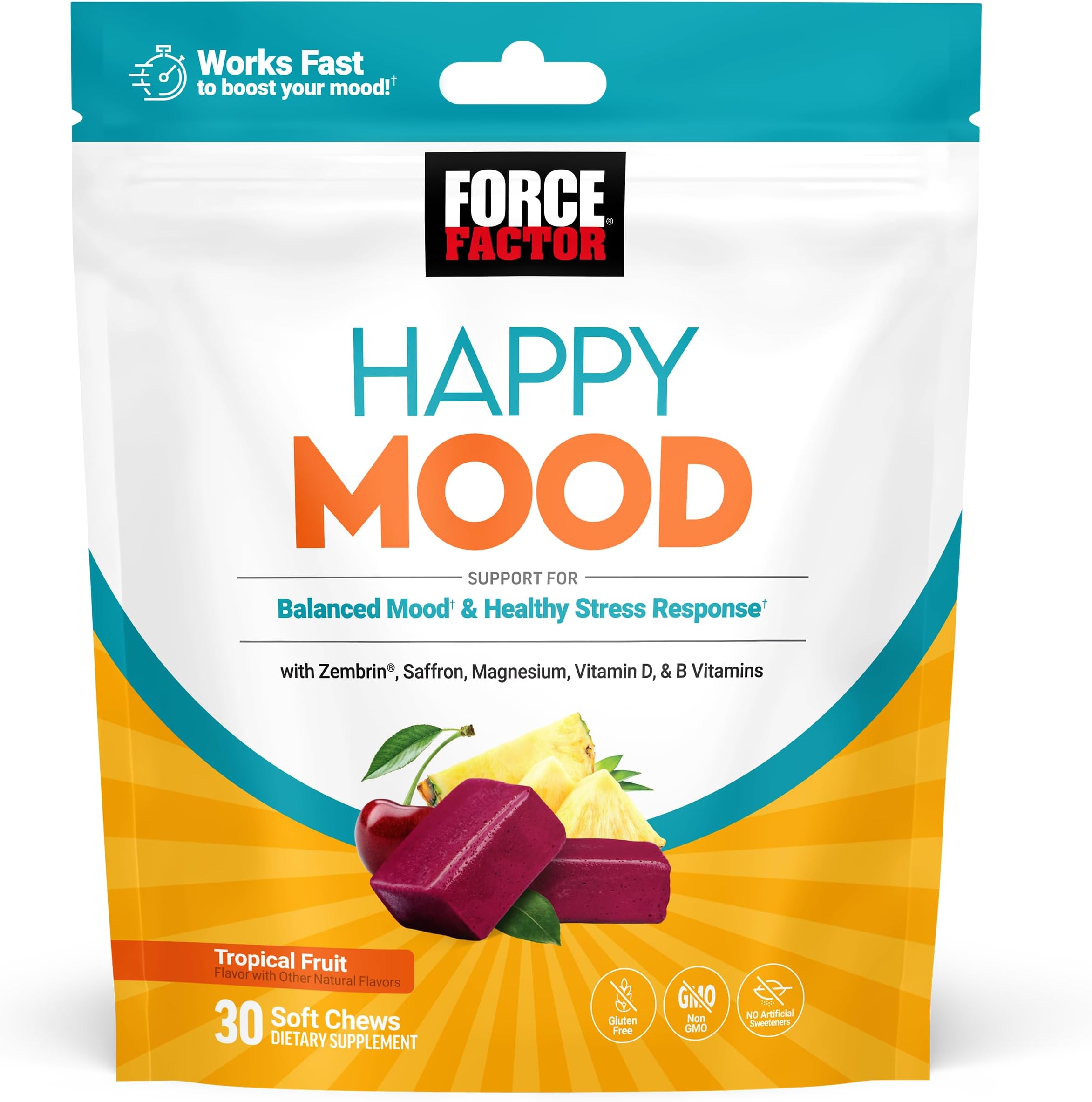 Amazon.com: FORCE FACTOR Happy Mood, Mood Support and Mood Balance ...