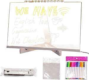 Amazon | LED Message Board, Acrylic Dry Erase Board With Light, LED ...