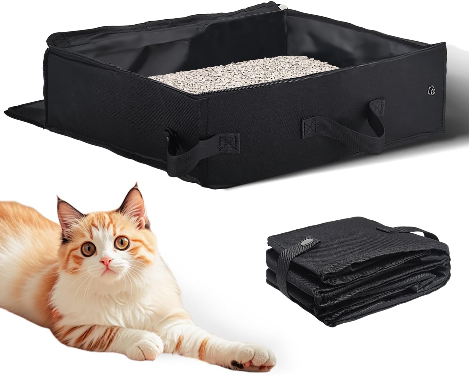 Amazon.com: Portable Travel Litter Box for Cats, Foldable Cat Litter ...