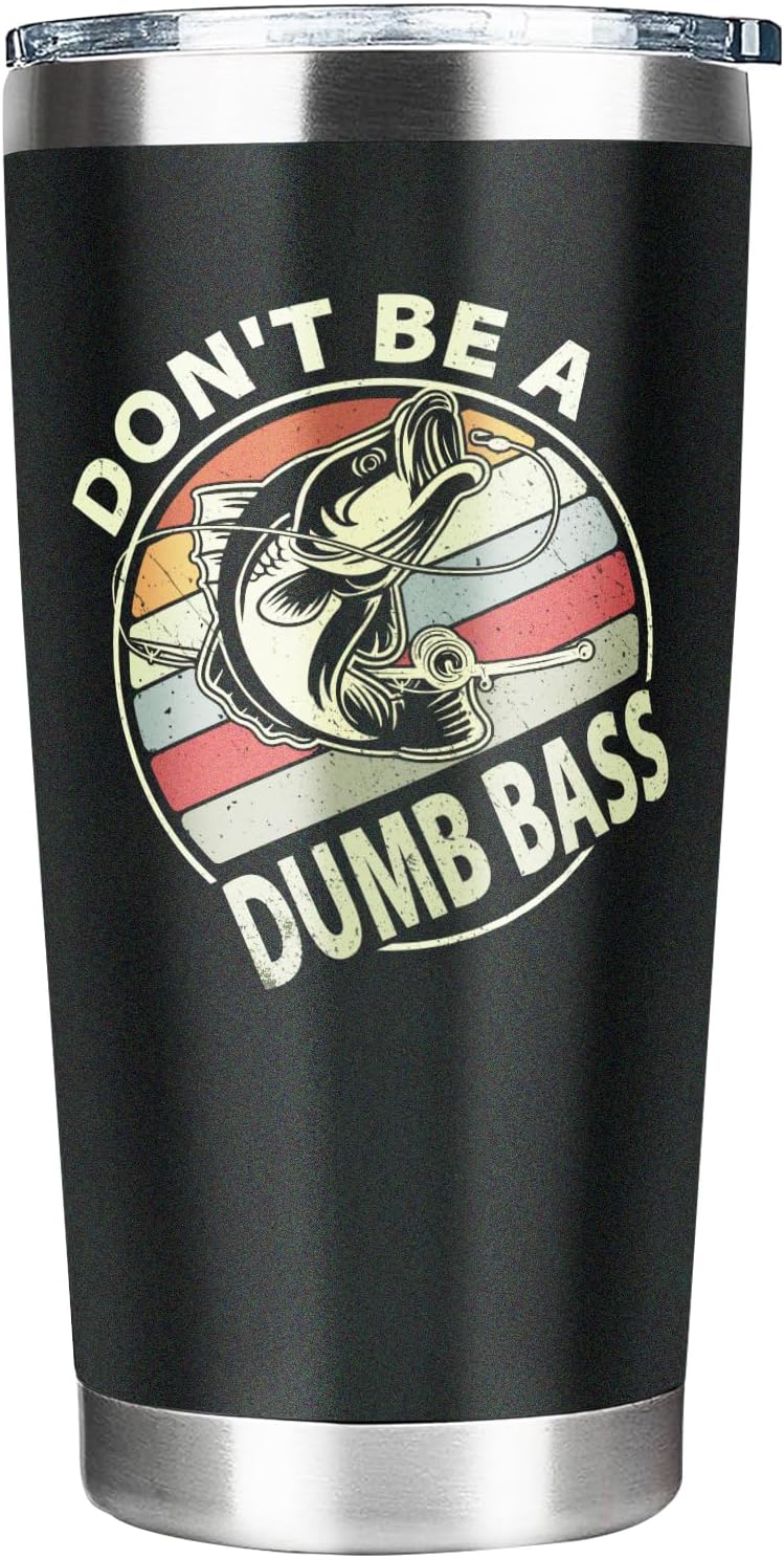 Amazon.com | CGMIBAS Fishing Gifts For Men Dad Coffee Tumbler Fishing ...