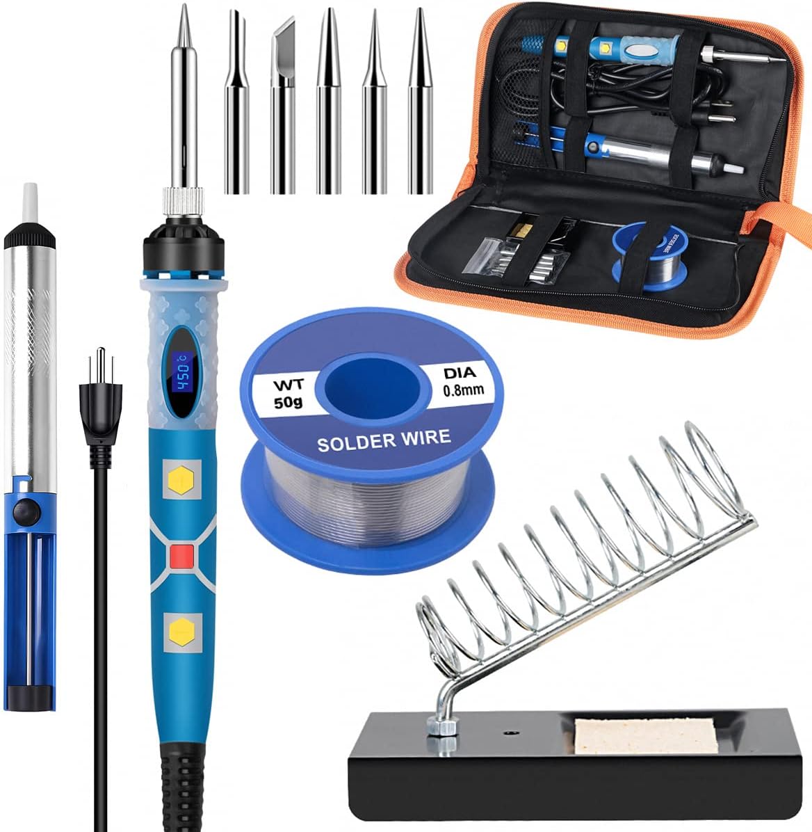 Amazon.com: Soldering Iron Kit, Upgraded 80W Adjustable Temperature ...
