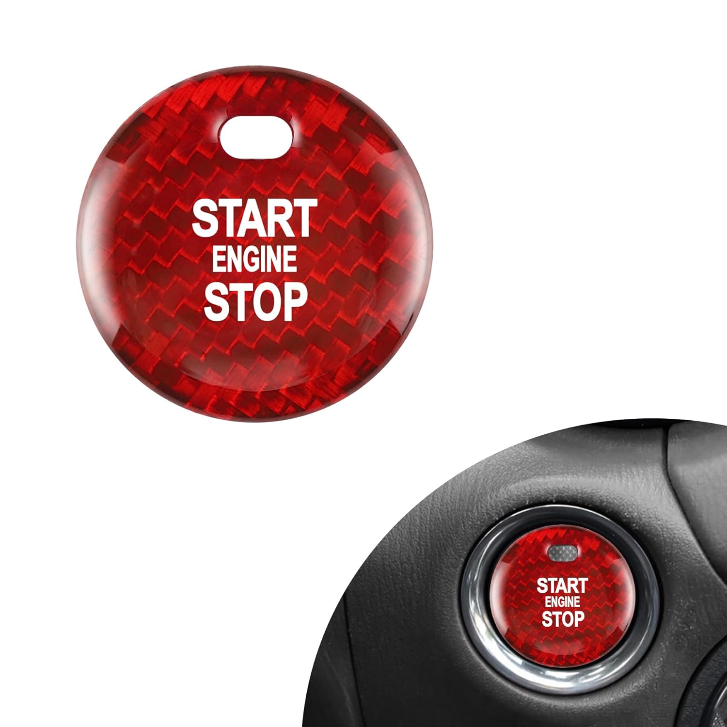 Amazon.com: JUSTTOP Car Engine Start Stop Button Cover Compatible with ...