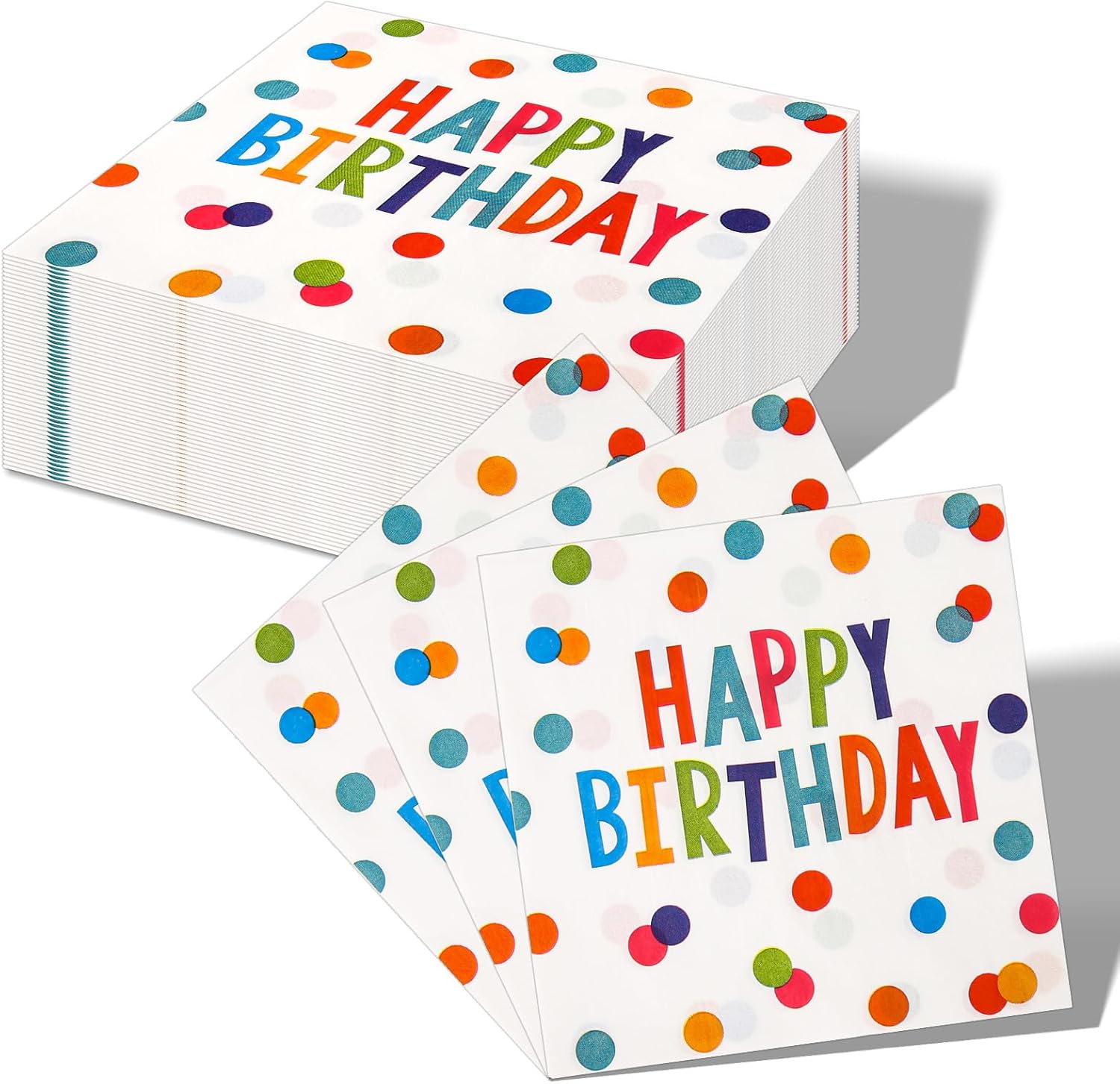 Amazon.com: 50 PCS Party Napkins, Polka Dot Pattern Napkins, Happy ...