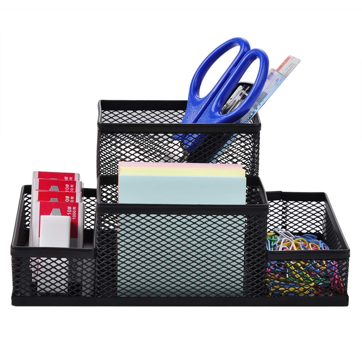 Nixby Mesh Desk Organiser 4 Compartment Tidy Office Stationery Stand ...