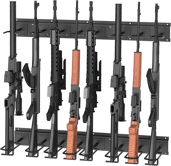 Amazon.com: Nandae Upgrade Gun-Rack for Wall Indoor, Heavy Duty Steel ...