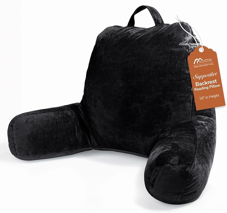 Sasttie Reading Pillow Velvet Back Pillow For Bed Sitting Up ...