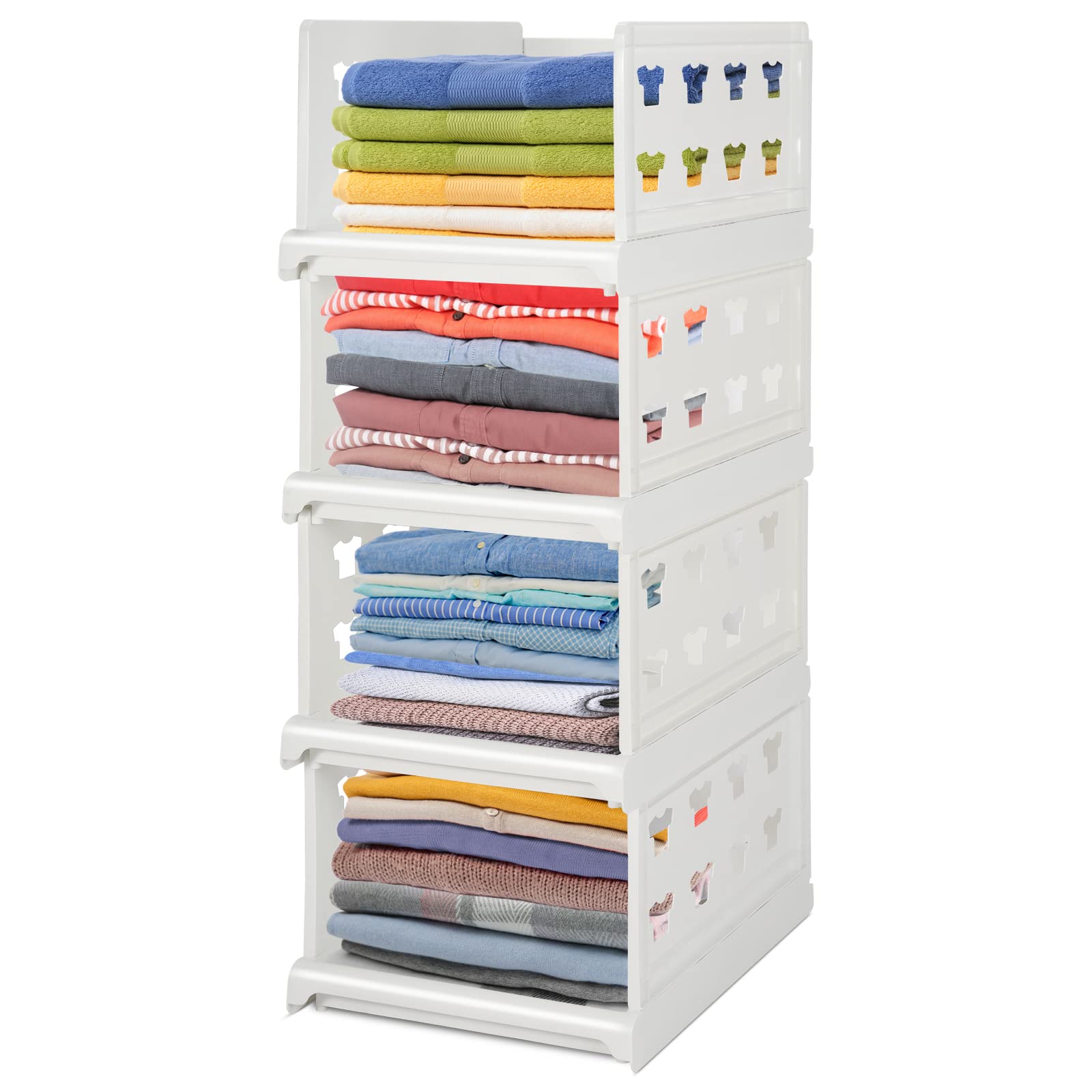 1 x RAW Customer Returns Perome Set of 4 Larger Wardrobe Storage Boxes ...