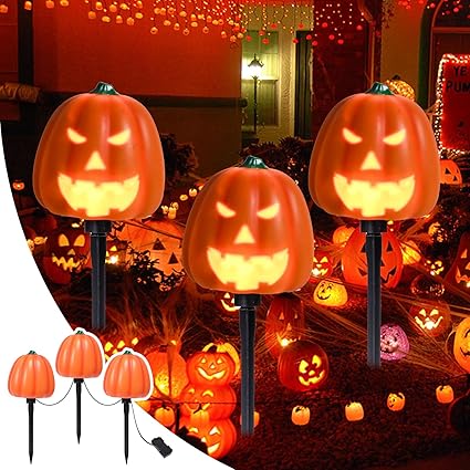 Amazon.com : Halloween Pumpkin Pathway Lights Halloween Pumpkin Markers ...