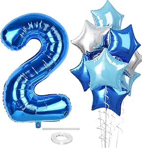 Amazon.com: 2nd Birthday Balloon for Boys, 40 Inch Balloon Number 2 ...
