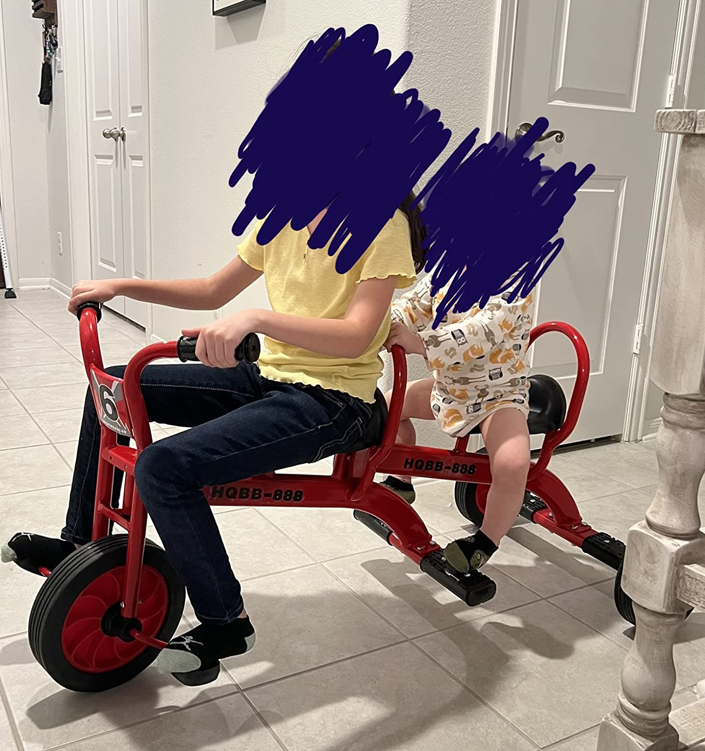 Tandem Trike With Passenger Seat For Ages 3 Plus Kids Tricycle With ...