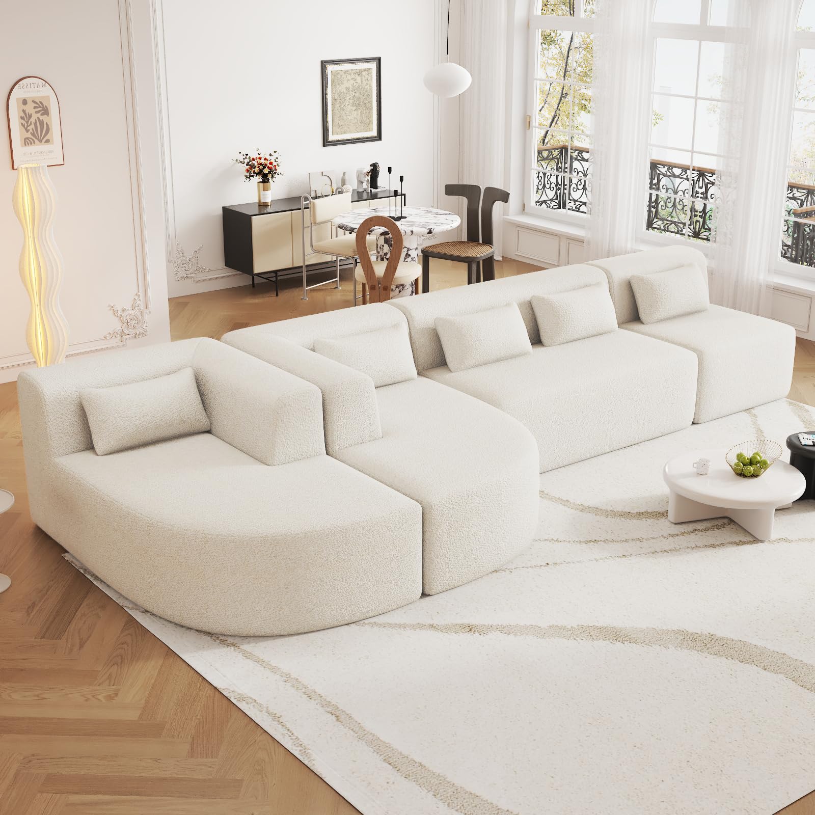 Amazon.com: P PURLOVE Modular Sectional Sofa, 4 Free Combined Sofa ...
