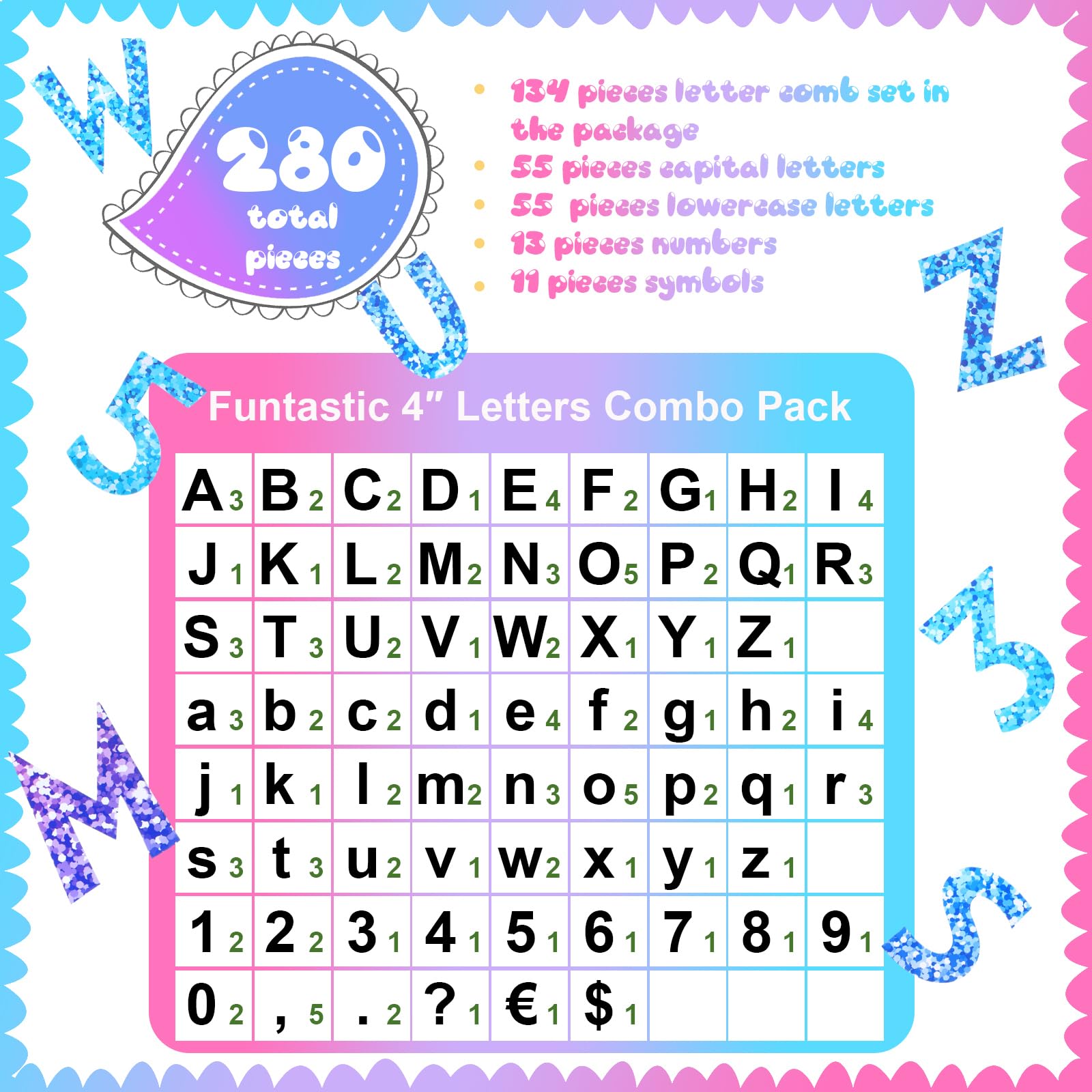 Snapklik.com : Tenare 134 Pieces 5 Inch Bulletin Board Letters Alphabet ...