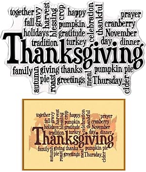 Amazon.com: Thanksgiving Clear Stamps for Card Making Thankful Words ...