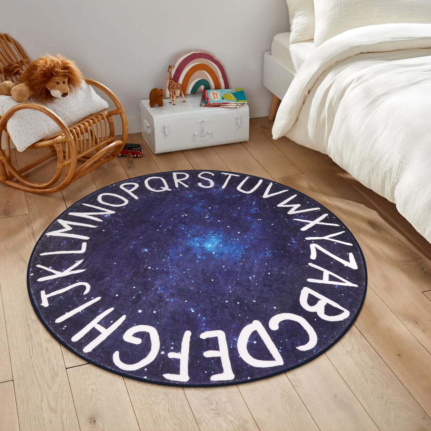 Amazon.com: LIVEBOX Round Kids Rug for Kids Room, Alphabet Washable Rug ...