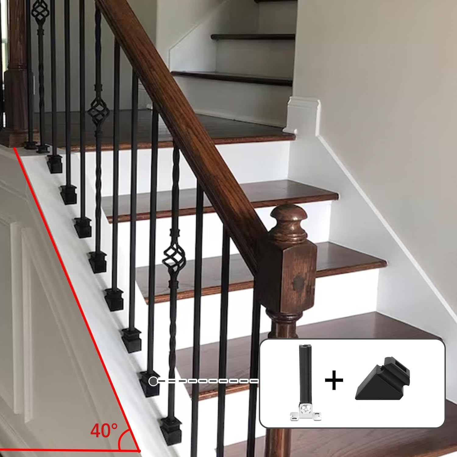 Snapklik.com : Sidasu Iron Baluster Shoe - Slant Wrought Iron Angel ...